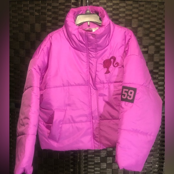 Barbie | Jackets & Coats | Barbie Womens M Quilted Pink Puffer Jacket ...